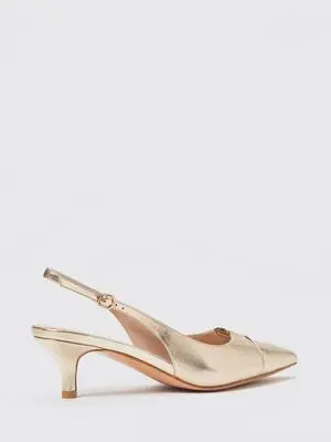 TWINSET Laminated Leather Slingback - Grey