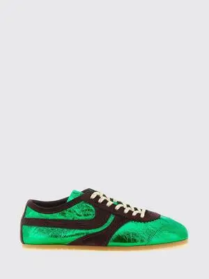 Dries Van Noten Laminated Leather Sneakers - Green