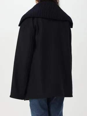 Dsquared2 Double-breasted Coat With Detachable Knit Collar