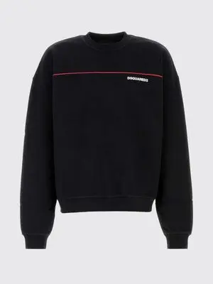 Dsquared2 Cotton Sweatshirt With Logo Print - Black