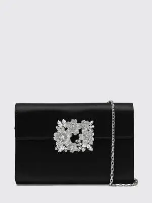 ROGER VIVIER Efflorescence Satin Pouch With Jewel Buckle