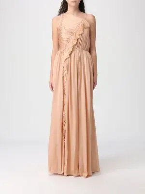 Ulla Johnson Asymmetrical Ruffled Maxi Dress - Beige