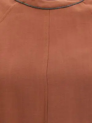 Brunello Cucinelli Viscose And Linen Sheath Mini Dress - Brick Red