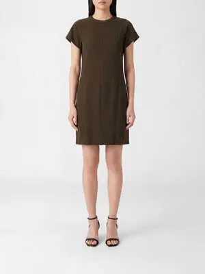 Brunello Cucinelli Viscose And Linen Dress With Monile - Brown