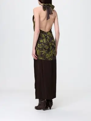 TELA Silk Blend Floral Print Halterneck Midi Dress