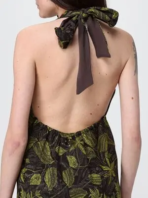 TELA Silk Blend Floral Print Halterneck Midi Dress