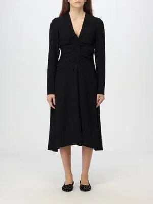 N° 21 Long Sleeve Gathered V-neck Dress