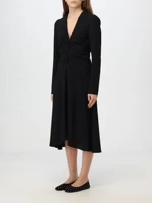 N° 21 Long Sleeve Gathered V-neck Dress