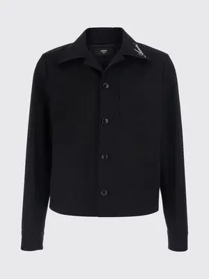 Amiri Cotton Shirt Jacket With Cuban Collar And Embroidered Logo