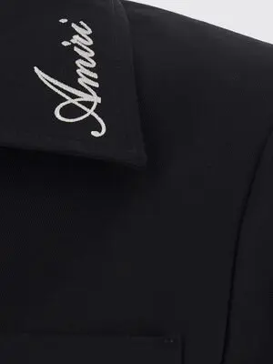 Amiri Cotton Shirt Jacket With Cuban Collar And Embroidered Logo