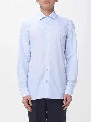 LUIGI BORRELLI Striped Cotton Shirt - Sky
