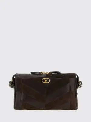 Valentino Garavani Panthea Crossbody Bag With Vlogo And Rhinestones - Ebony