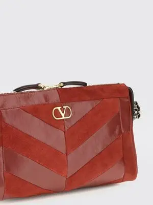 Valentino Garavani Panthea Crossbody Bag With Vlogo And Rhinestones - Red
