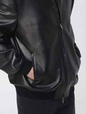 SALVATORE SANTORO Suede Bomber Jacket - Black
