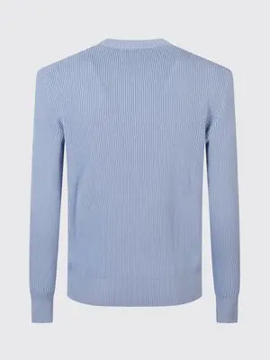 BALLANTYNE Cotton Crewneck Pullover With Diamond Pattern - Gnawed Blue