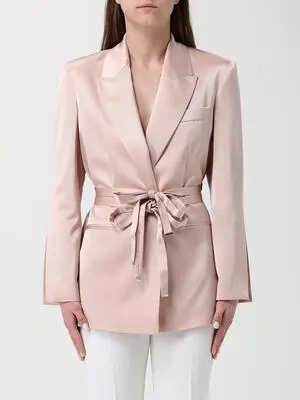 Pinko Satin Robe Blazer With Belt - Brown