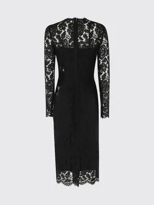 Dolce & Gabbana Long-sleeved Lace Midi Sheath Dress - Black