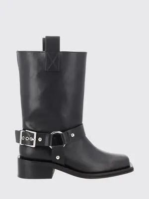 GANNI Recycled Leather Biker Boots - Black