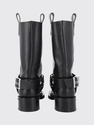 GANNI Recycled Leather Biker Boots - Black