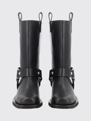 GANNI Recycled Leather Biker Boots - Black