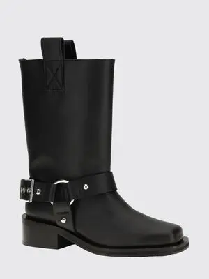GANNI Recycled Leather Biker Boots - Black
