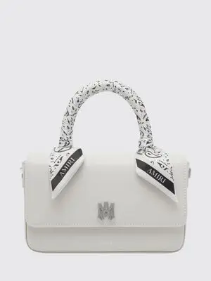 Amiri Mini Monogram Leather Handbag With Detachable Strap - White