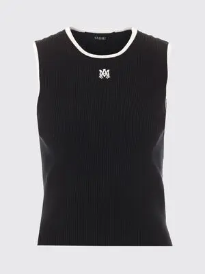 Amiri Slim Fit Ribbed-knit Top With Embroidered Monogram