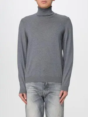 BOSS Fine Knit Turtleneck Sweater - Grey