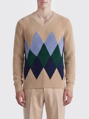 BALLANTYNE Cotton Pullover With Diamond Pattern - Beige