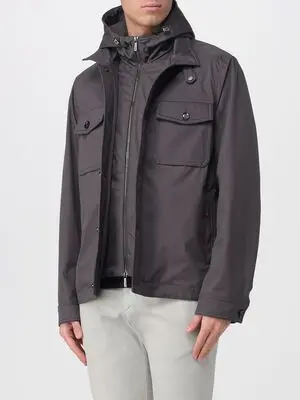 MOORER Lightweight Jacket With Drawstring Hood And Button Closures
