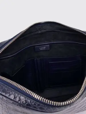 TOM FORD Croc Print Leather Pouch