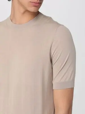 BALLANTYNE Short Sleeve Knit Top - Beige
