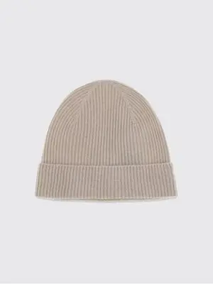 Kiton Ribbed Merino Wool Beanie With Applied Logo