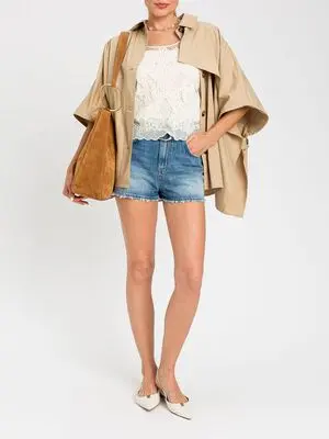 TWINSET Cotton Gabardine Poncho Trench Coat