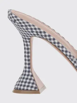 Amina Muaddi Lupita Leather Mules - Blue
