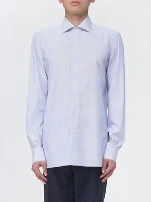 LUIGI BORRELLI Classic Striped Cotton Shirt - Gnawed Blue