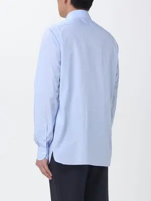 LUIGI BORRELLI Classic Striped Cotton Shirt - Sky
