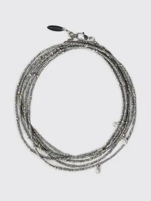 Brunello Cucinelli 925 Silver Multistrand Bracelet With Charms