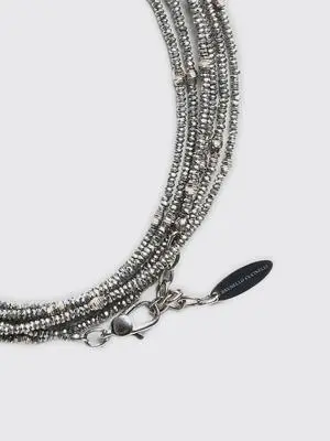 Brunello Cucinelli 925 Silver Multistrand Bracelet With Charms