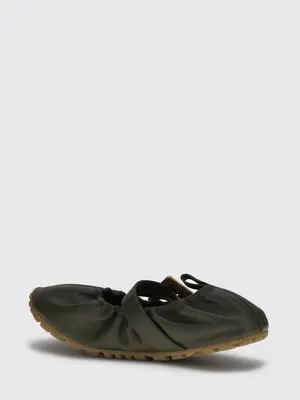 Balmain Leather Ballerinas - Olive