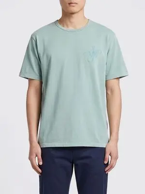JW Anderson Cotton T-shirt With Monogram - Gnawed Blue