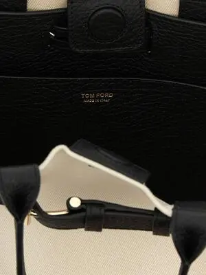 TOM FORD Audrey Cotton Twill And Leather Bag