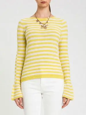 TWINSET Striped Cotton Blend Sweater Fa01
