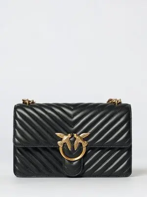Pinko Quilted Leather Shoulder Bag With Chain Strap - Black