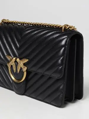 Pinko Quilted Leather Shoulder Bag With Chain Strap