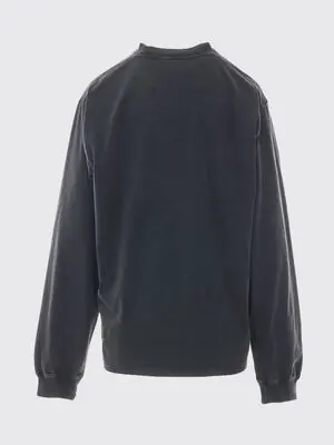 Alexander Wang Long-sleeve Cotton T-shirt With Contrast Logo - Black