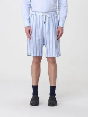 Tagliatore Striped Viscose Blend Shorts - Red