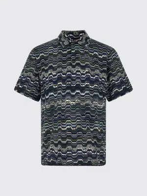 Missoni Striped Cotton Polo Shirt - Blue