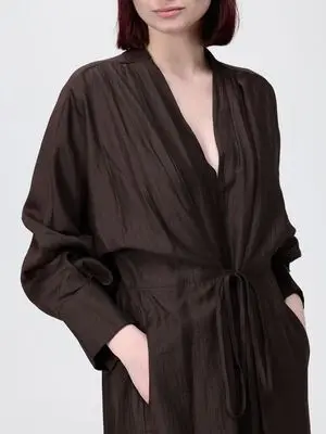 TELA Linen Blend Midi Dress - Brown