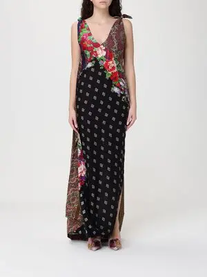 Moschino Printed Silk Long Dress - Multicolor